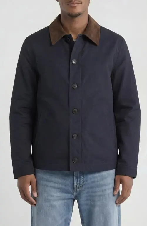Bagatelle Faux Suede Collar Cotton Canvas Jacket
