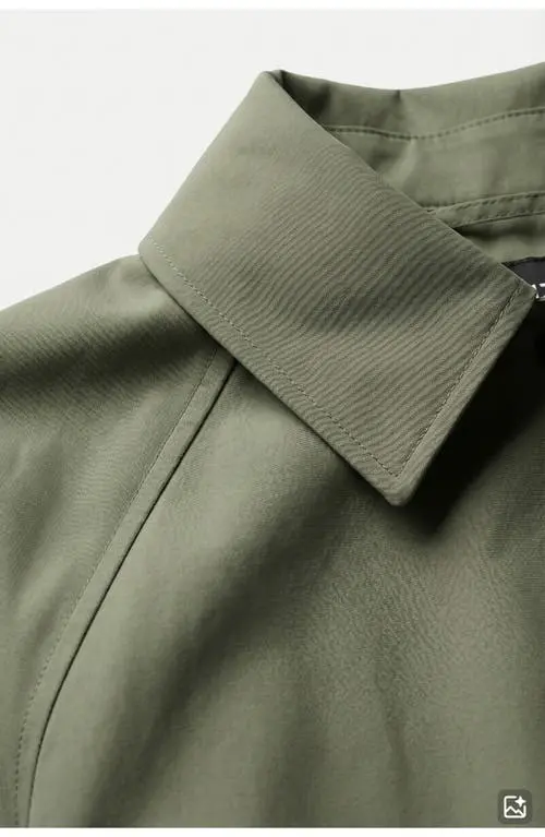 NOIZE Janice Tie Waist Water Repellent Coat - Sage