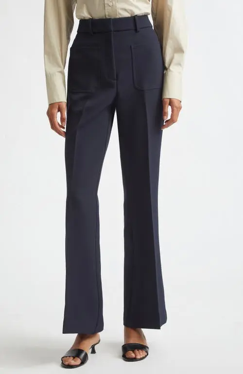 REISS Priya High Waist Flare Leg Pants - Navy