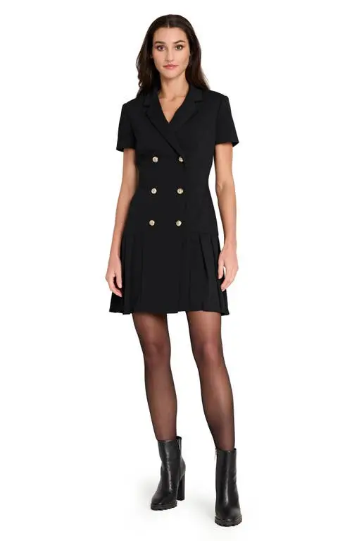 TAHARI ASL Double Breasted Pleated Hem Dress