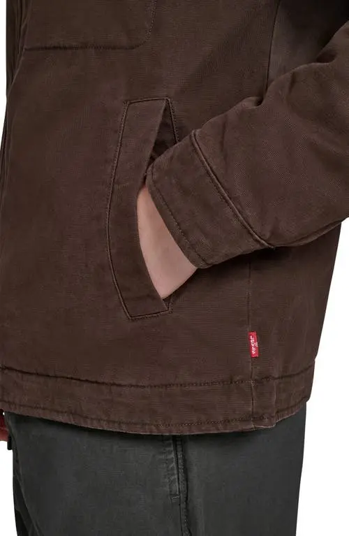 LEVI'S Canvas Utility Jacket With Quilted Lining - Chocolate Brown