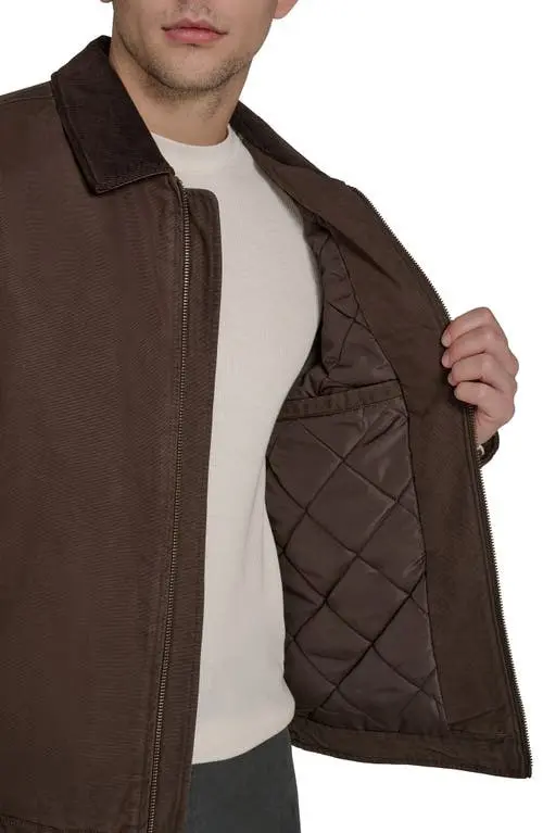 LEVI'S Canvas Utility Jacket With Quilted Lining - Chocolate Brown