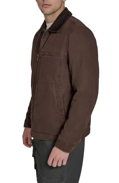 LEVI'S Canvas Utility Jacket With Quilted Lining - Chocolate Brown