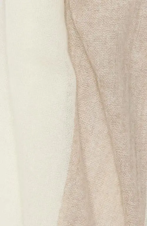 Nordstrom Checker Cashmere Scarf - Beige- Ivory