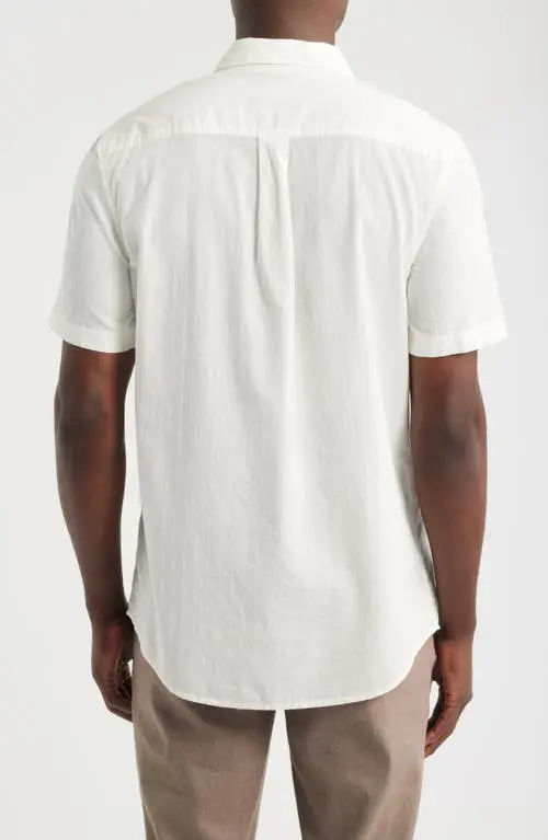Nordstrom Short Sleeve Dobby Stripe Cotton Button-up Shirt