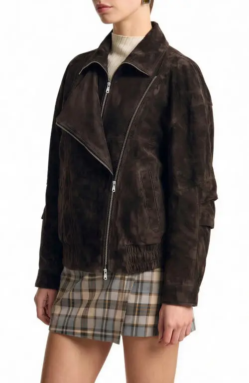 Avec Les Filles Layered Oversize Suede Jacket