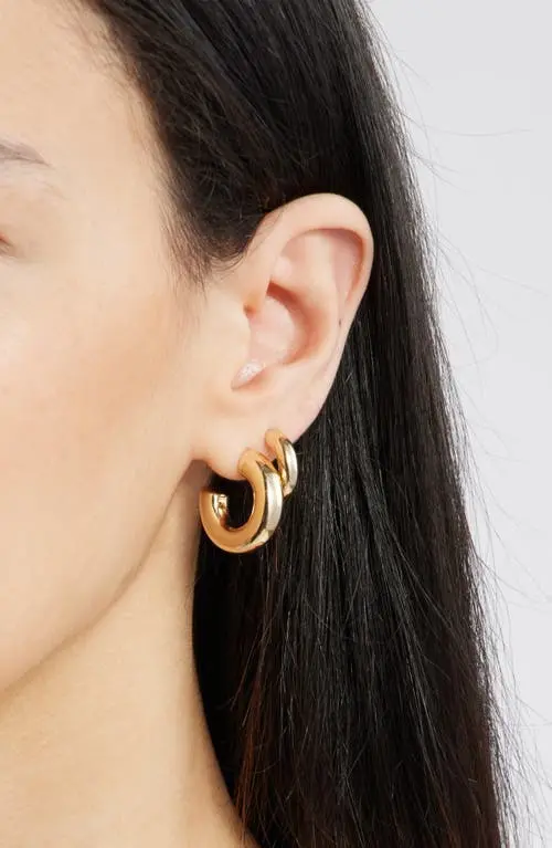 Nordstrom Polished Tube Hoop Earrings Set - Gold
