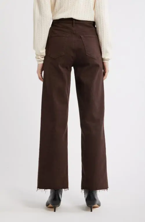 FRAME High Waist Wide Leg Jeans With Raw Hem