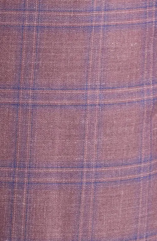 HERITAGE GOLD Purple Check Slub Wool Blend Sport Coat