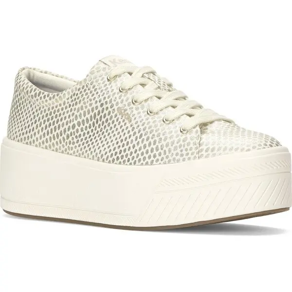 Keds® Skyler Metallic Foil Platform Sneaker - Egret