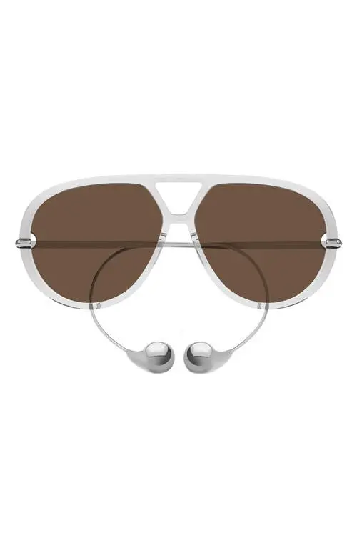 Bottega Veneta Drop 63mm Oversize Polarized Aviator Sunglasses - Grey