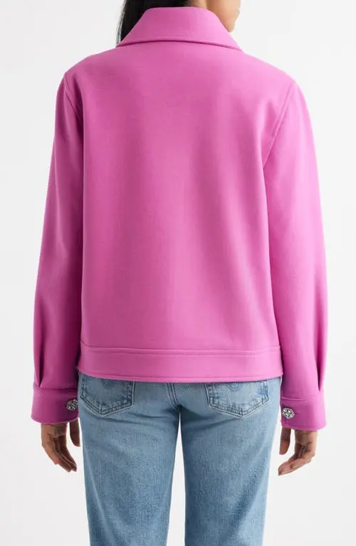 CECE DUPRAZ Jewel Button Flannel Jacket - Pink
