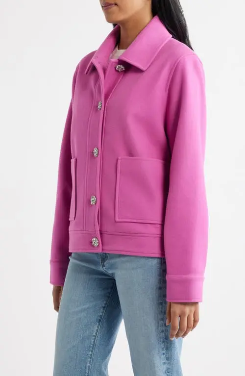 CECE DUPRAZ Jewel Button Flannel Jacket - Pink