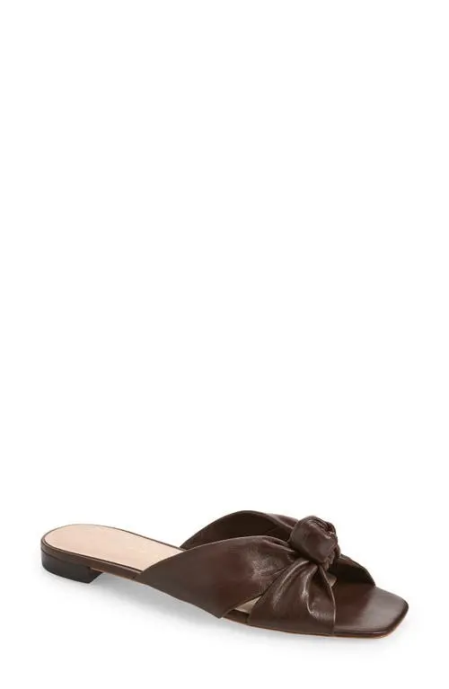 LOEFFLER RANDALL Claudette Mignon Knot Slide Sandal - Espresso