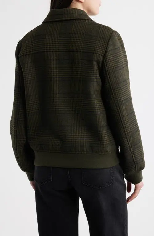 Bernardo Plaid Flannel Bomber Jacket