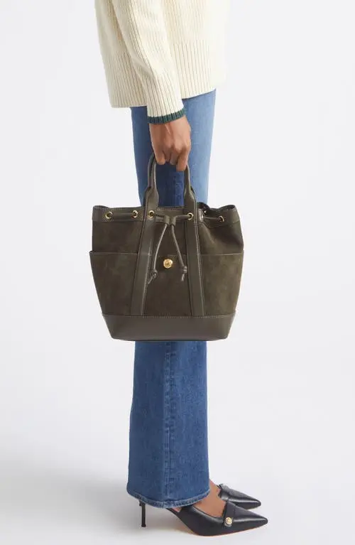 Veronica Beard Goody Bag Suede & Leather Bucket Bag