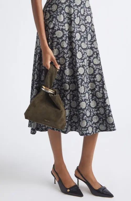 Veronica Beard Swing Suede Top Handle Bag
