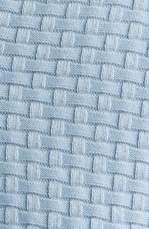 Bugatchi Basket Stitch Cotton Blend Polo Sweater - Hazy Blue