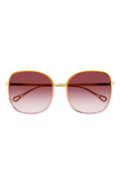 Chloé 56mm Gradient Polarized Square Sunglasses