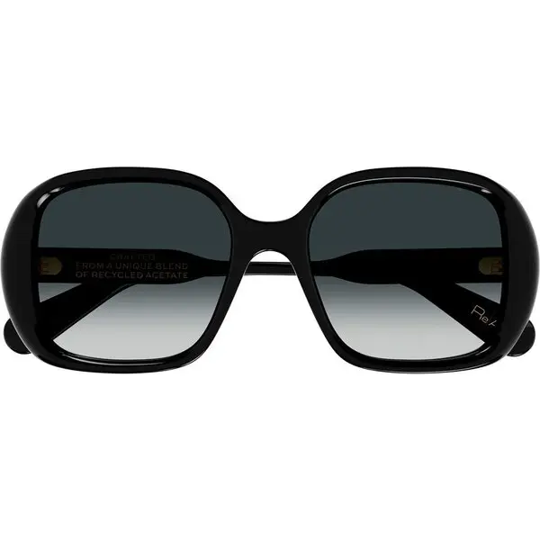 Chloé 55mm Gradient Polarized Square Sunglasses - Black