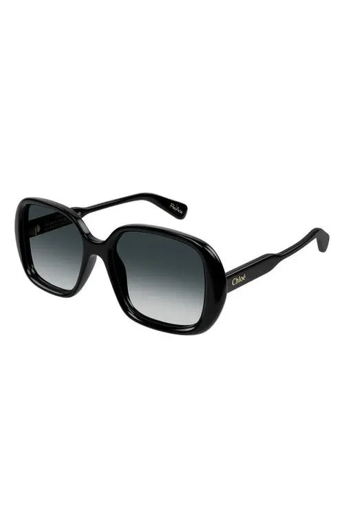 Chloé 55mm Gradient Polarized Square Sunglasses