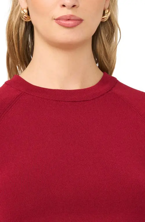 Vince Camuto Short Sleeve Ribbed Peplum Sweater