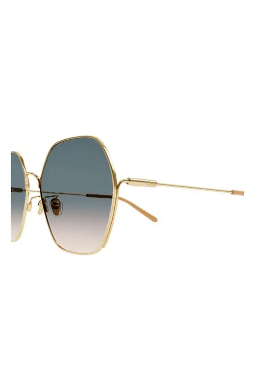 Chloé 61mm Gradient Polarized Irregular Round Sunglasses