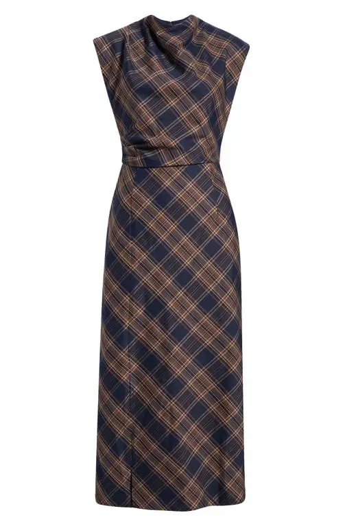 Julia Jordan Plaid Pleated Midi Dress