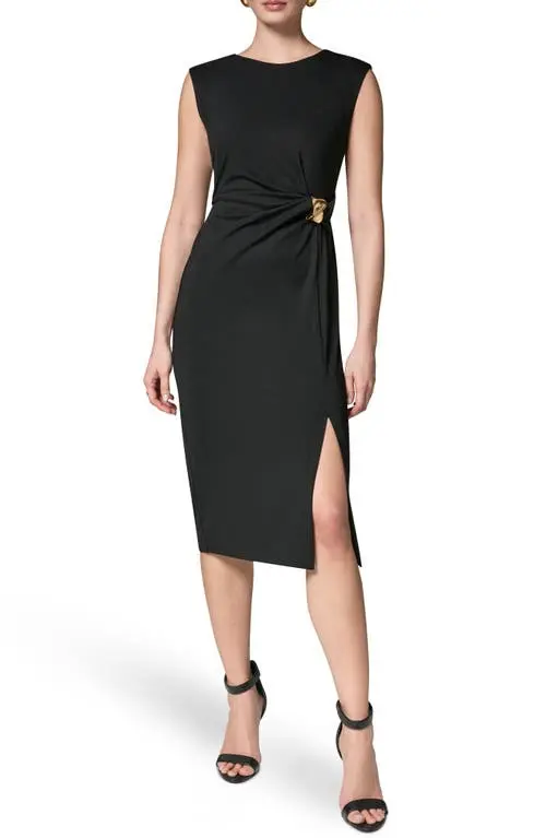 Donna Karan New York Sleeveless Sheath Dress With Clasp Detail - Black