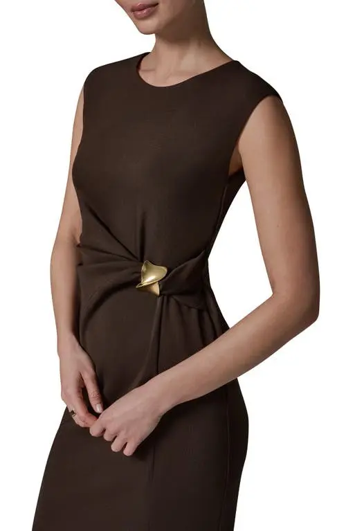 Donna Karan New York Sleeveless Sheath Dress With Clasp Detail