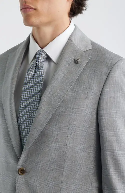 JACK VICTOR Esprit Contemporary Fit Glen Check Super 100s Wool Suit