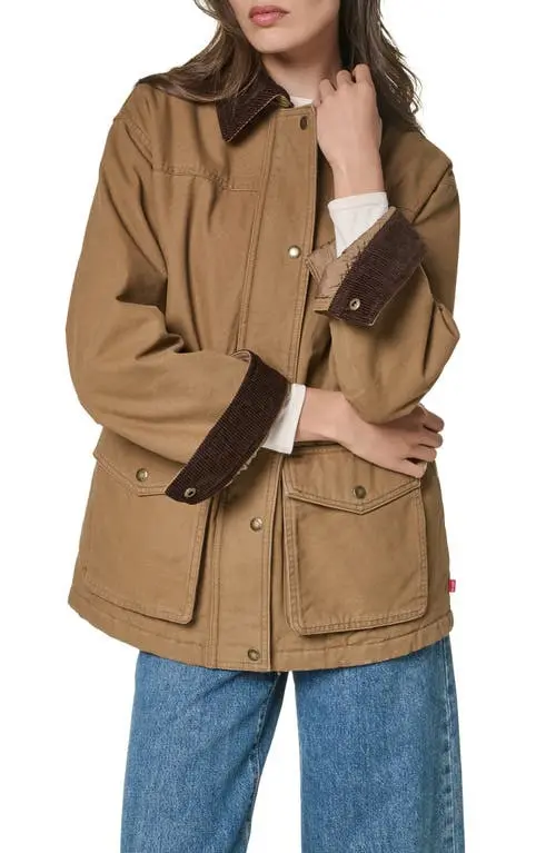 LEVI'S Corduroy Collar Military Utility Jacket - Brown