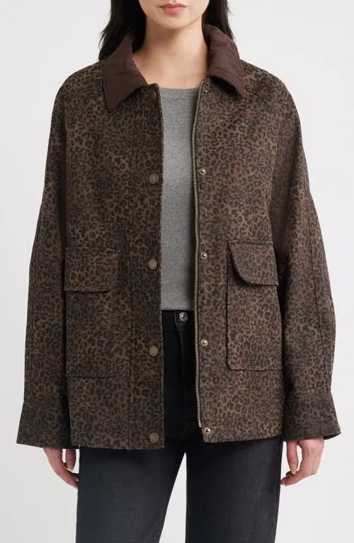 Bcbgmaxazria Corduroy Collar Cotton Barn Jacket - Leopard