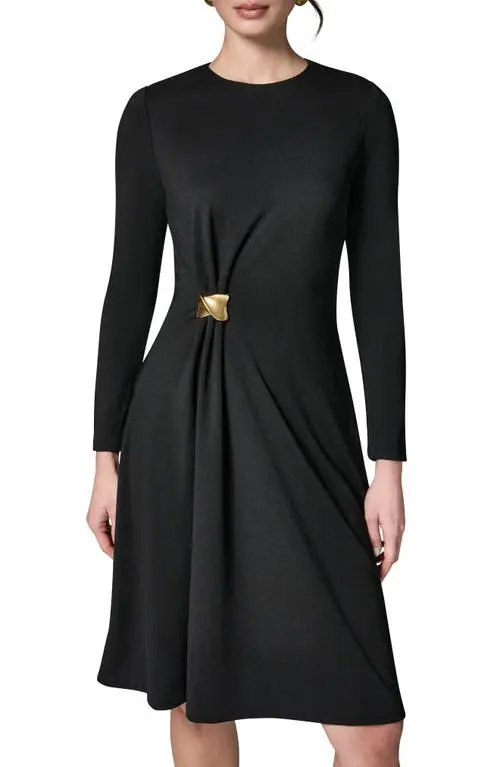 Donna Karan New York Side Drape Long Sleeve Dress