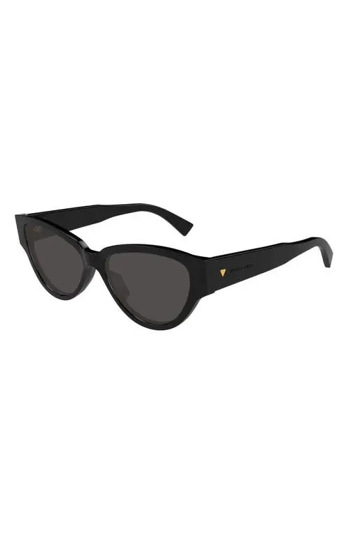 Bottega Veneta 56mm Polarized Cat Eye Sunglasses - Black