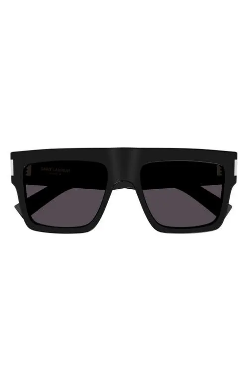 Saint Laurent 55mm Flat Top Sunglasses - Black