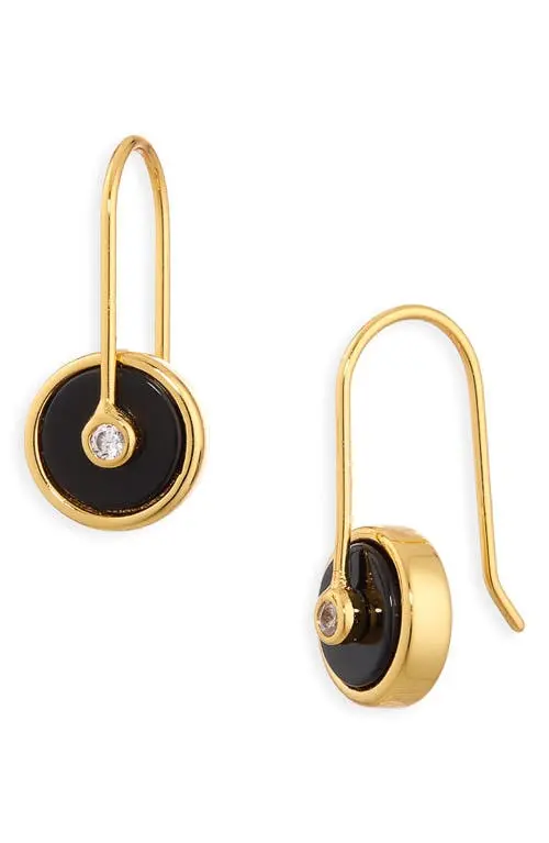 Madewell Stone Inlay Coin Earrings - Onyx Multi
