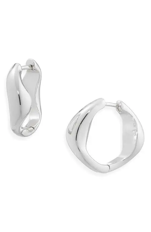 Madewell Twisted Hoop Earrings - Light Silver Ox