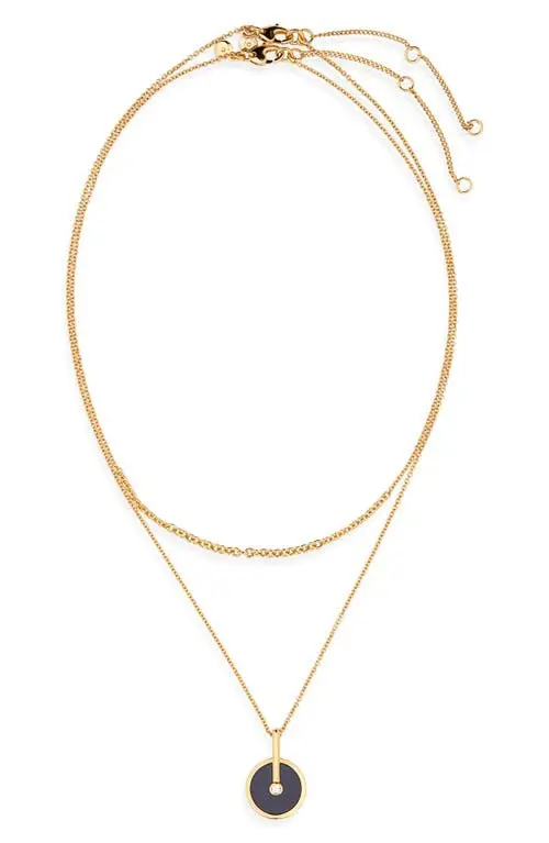 Madewell Set Of 2 Stone Inlay Coin Necklaces - Onyx Multi