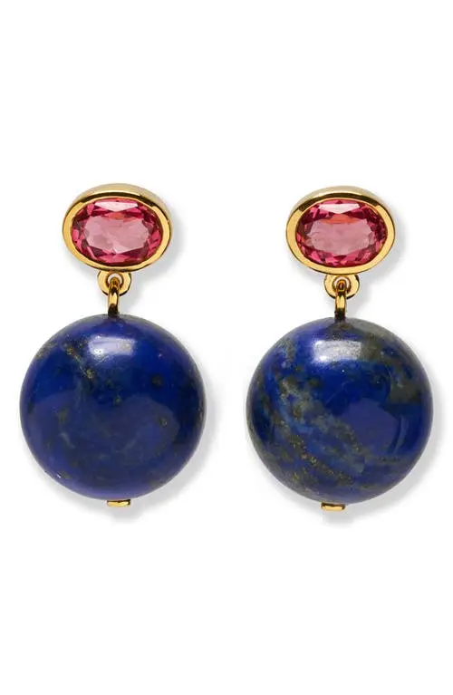 LIZZIE FORTUNATO Umbria Rhodolite & Lapis Drop Earrings - Blue
