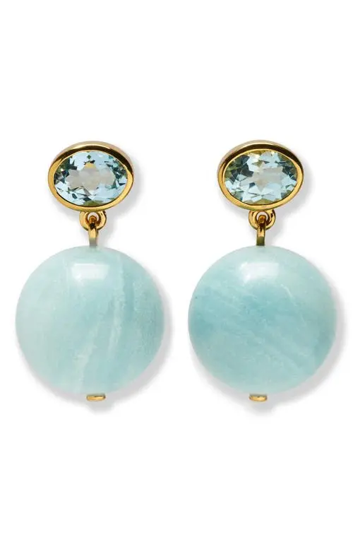 LIZZIE FORTUNATO Umbria Rhodolite & Lapis Drop Earrings - Blue