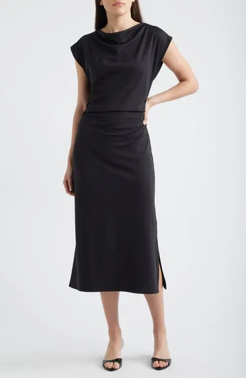 Maggy London Draped Midi Dress - Black