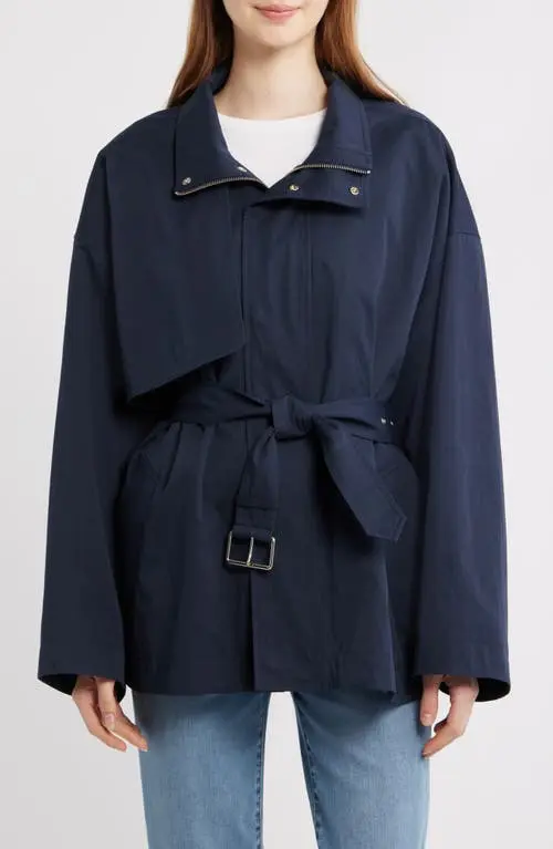 FRAME The Short Field Trench Jacket - Navy