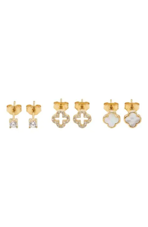 Argento Vivo Clover Set Of 3 Earrings - Gold