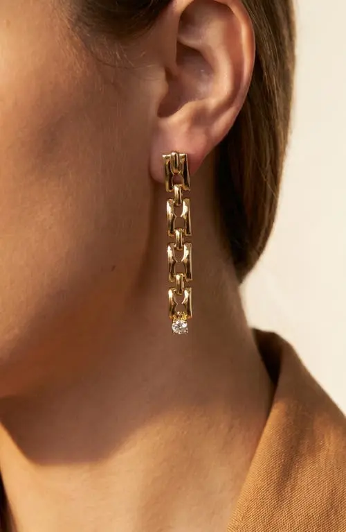 Argento Vivo Linear Cubic Zirconia Drop Earrings