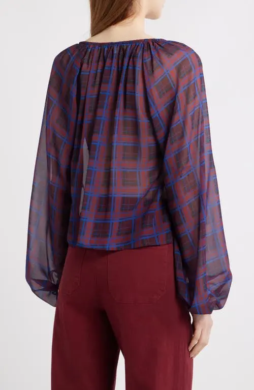 FRAME Plaid Balloon Top