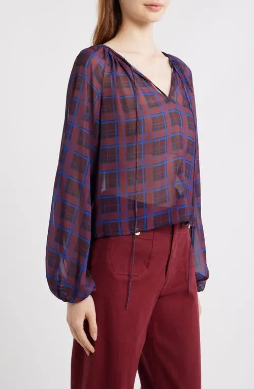 FRAME Plaid Balloon Top