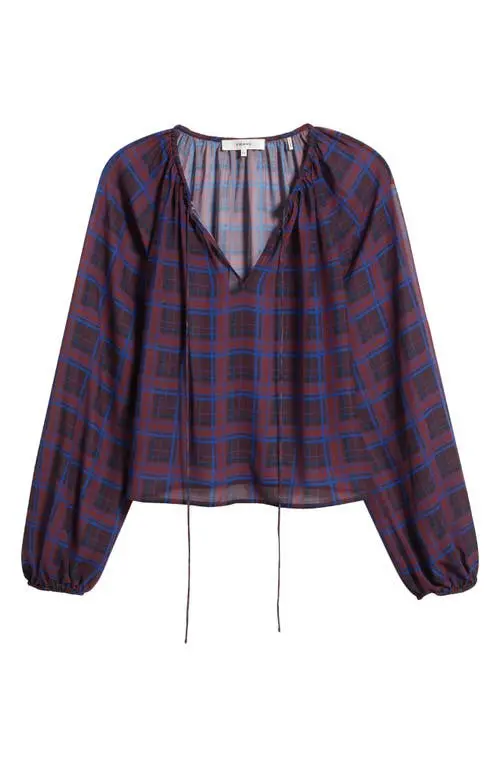 FRAME Plaid Balloon Top