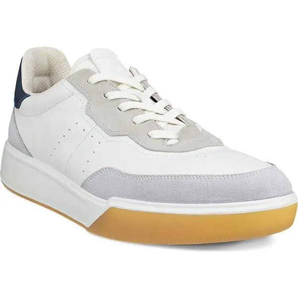Ecco Street Court Low Top Sneaker - Concrete/white