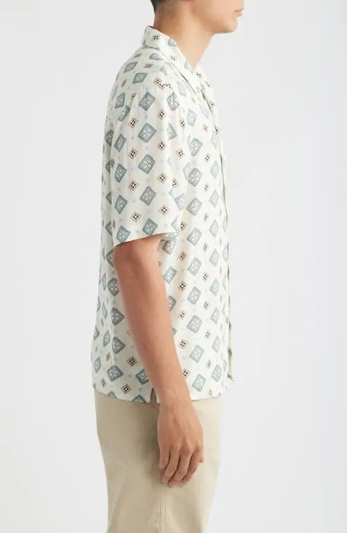 WAX LONDON Didcot Ornate Tile Print Camp Shirt